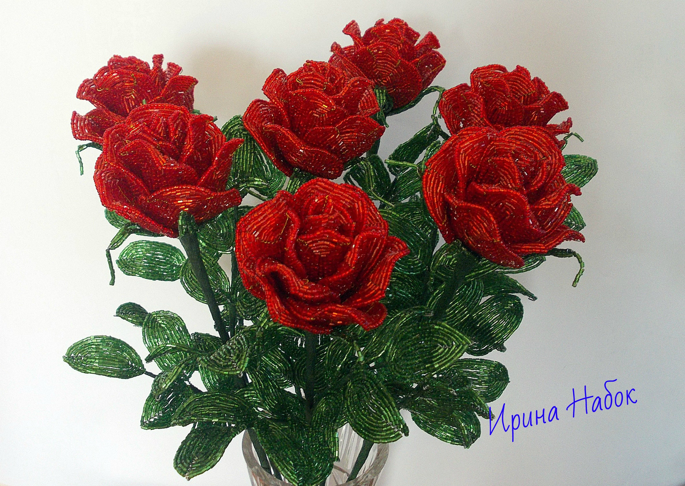 Beaded Flowers Bouquet of Roses From Beads Beaded Roses - Etsy