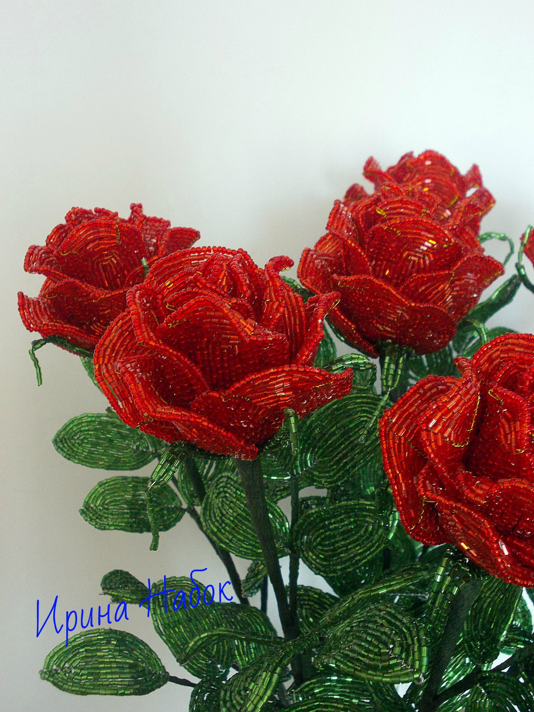 Beaded Flowers Bouquet of Roses From Beads Beaded Roses - Etsy