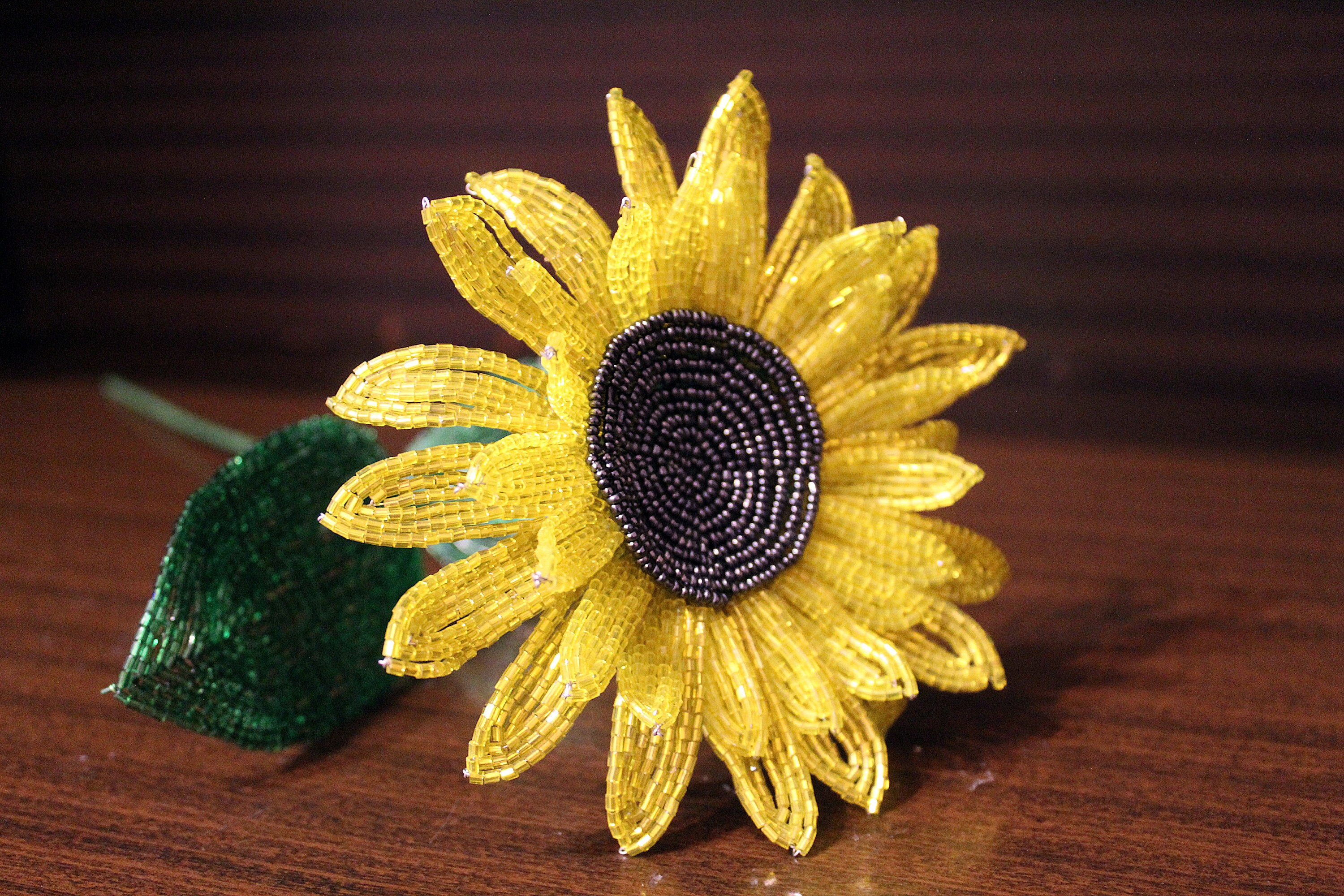 Beaded Flowers Sunflower From Beads Flowers for a Decor - Etsy