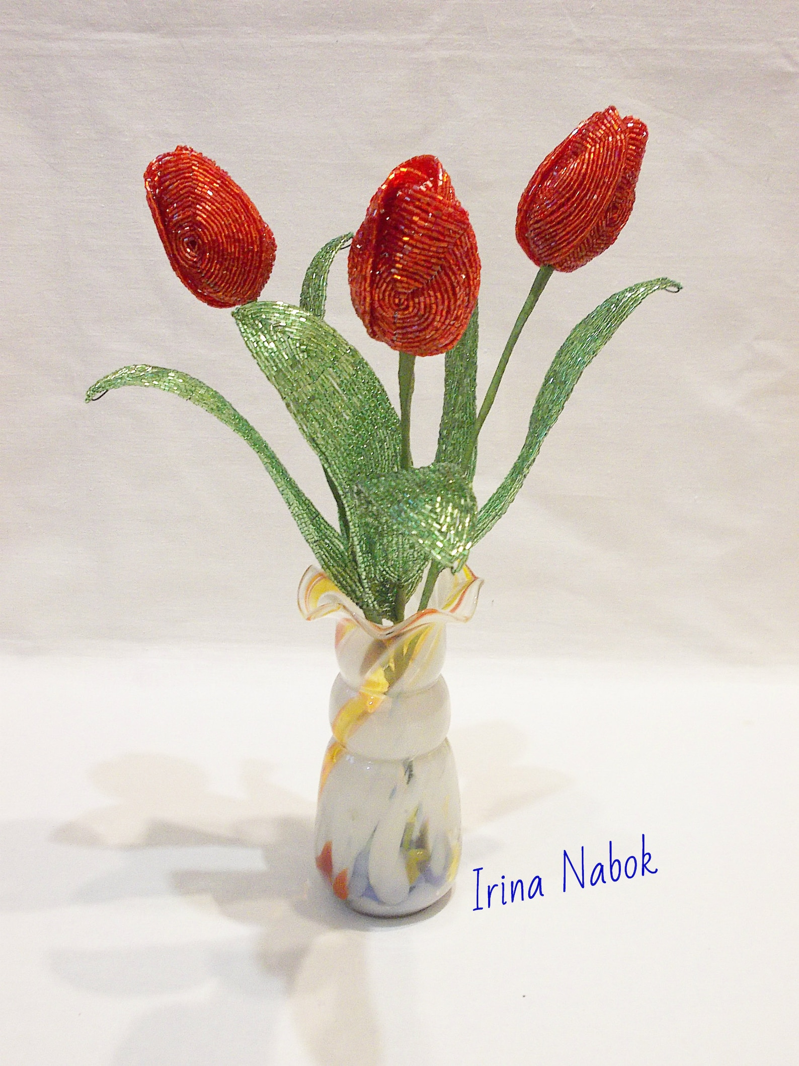 Bouquet of Tulips, Set of 3 Tulips, Beaded Tulip, Tulips From Beads ...