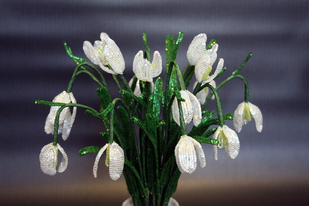Snowdrops, Beaded Flowers, French Beaded Flowers, Beaded Flowers ...