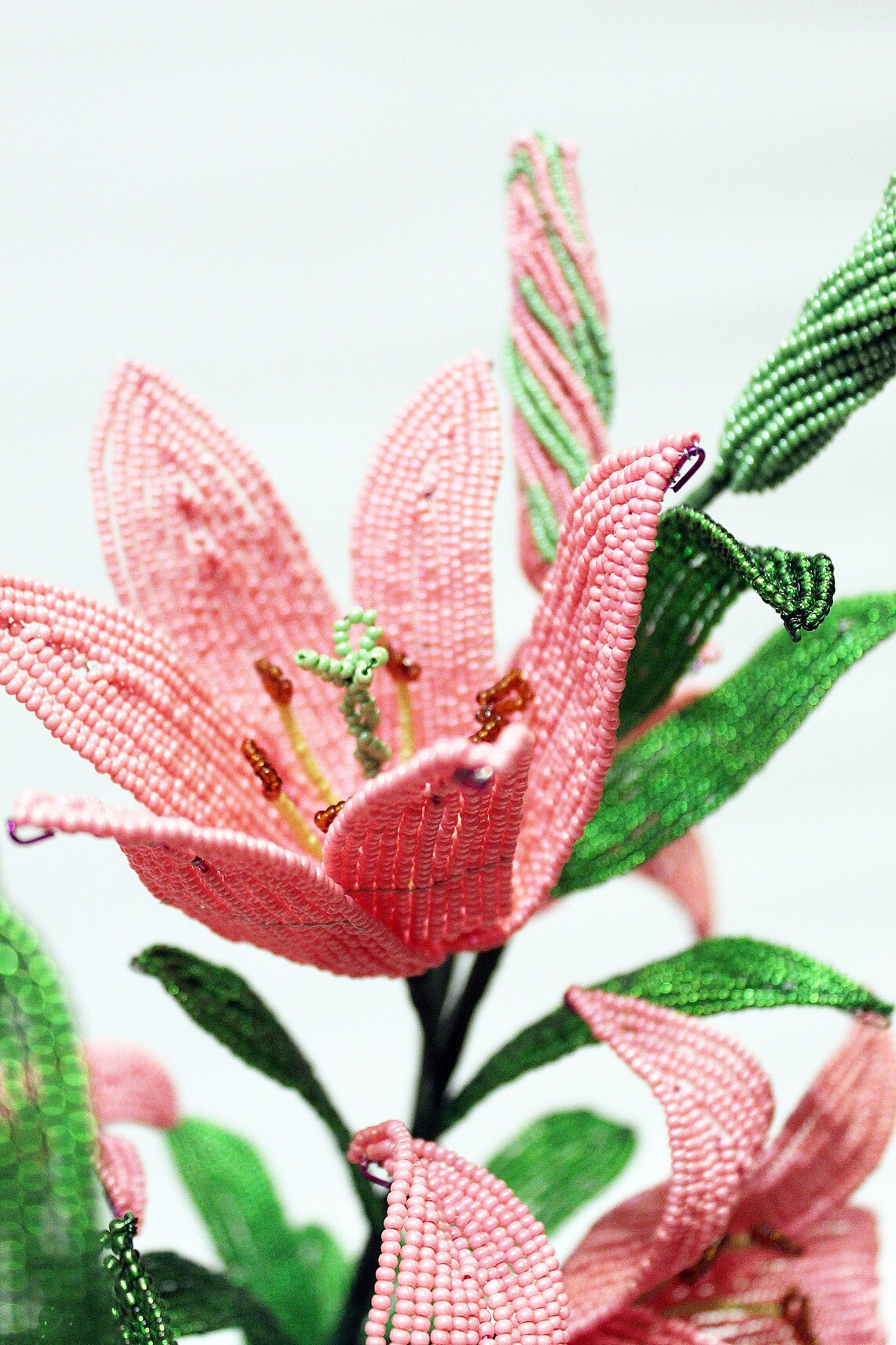 Bouquet of 3 Branches of Lilies French Beaded Flower Beaded - Etsy