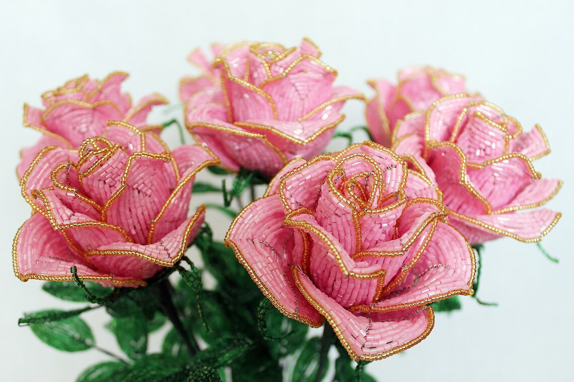 Beaded Roses Beaded Flowers Garden Flowers Beaded Flowers | Etsy