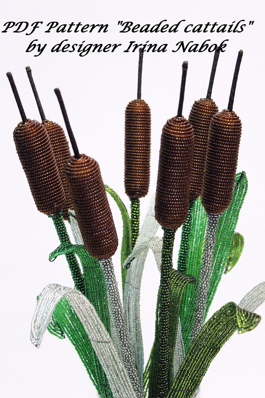 PDF Pattern, Cattail Pattern, Beaded Cattail, Beaded French Flower ...