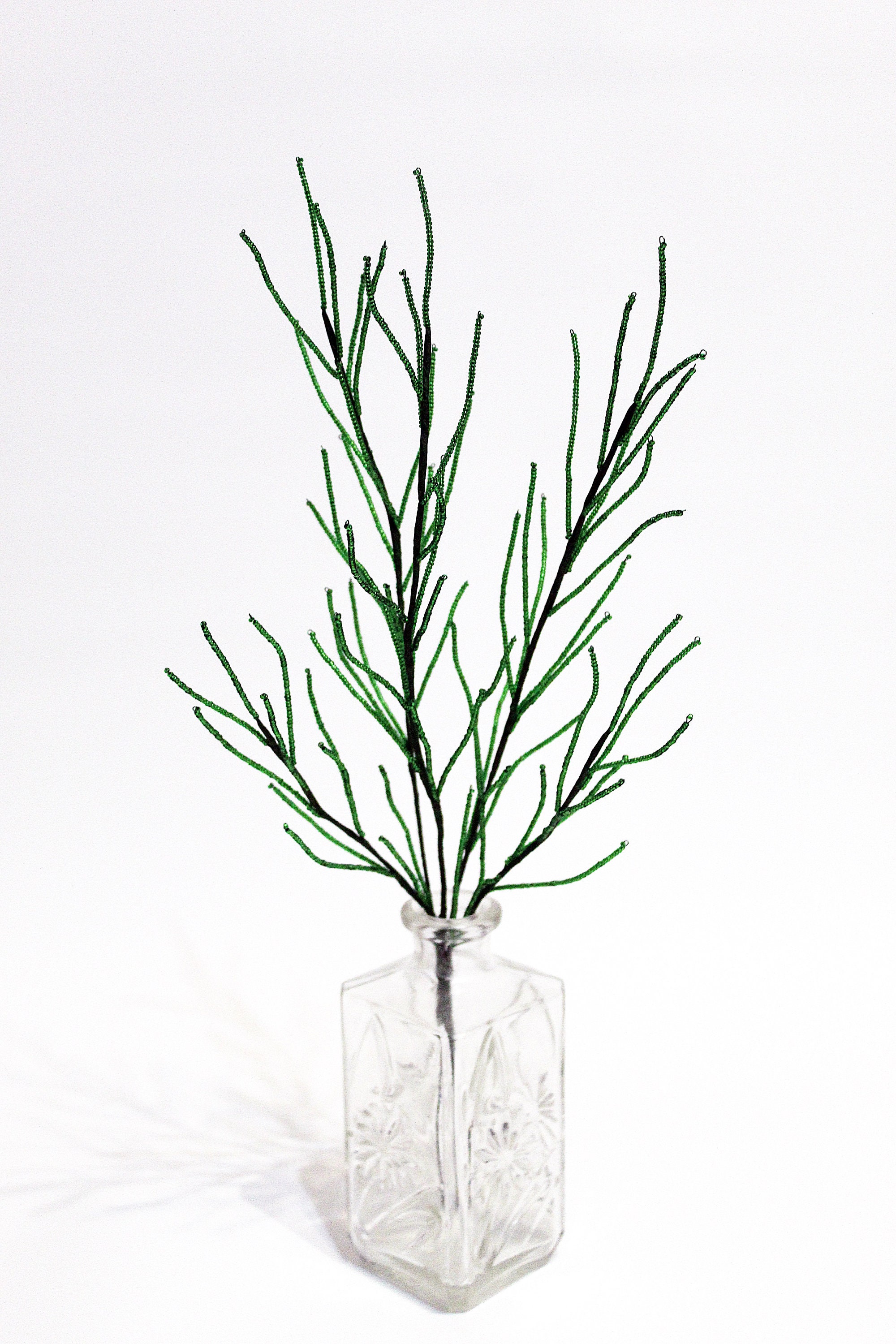 Decorative Branches Green Branches French Beaded Flowers - Etsy