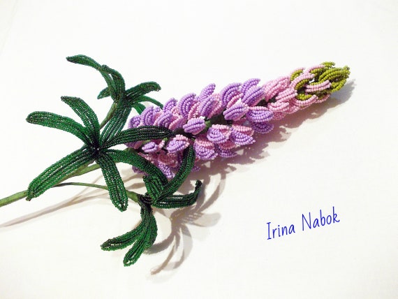 Lupine from beads Flowers from beads Beaded flowers Glass | Etsy
