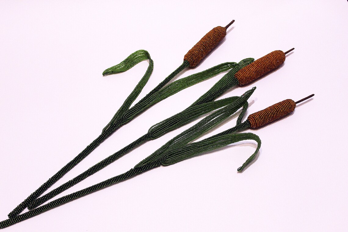 Set of 3 Reeds Reeds Stalks Reeds French Beaded Flower - Etsy