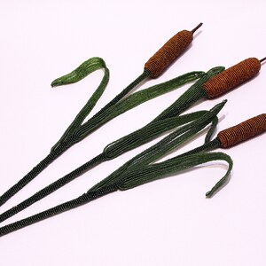 Set of 3 Reeds, Reeds Stalks, Reeds, French Beaded Flower, Beaded ...