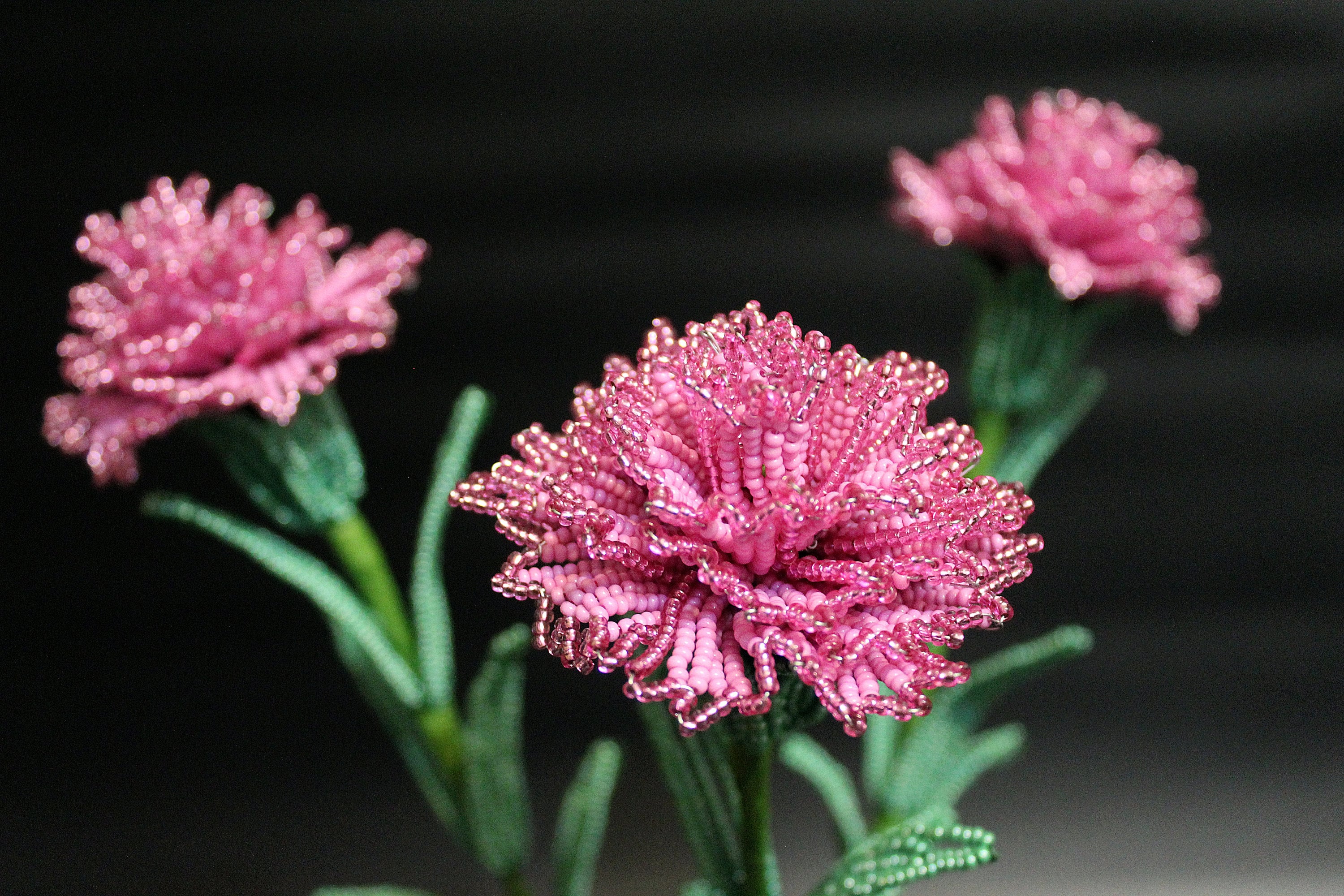 Carnations French Beaded Flowers Beaded Flowers Beaded - Etsy