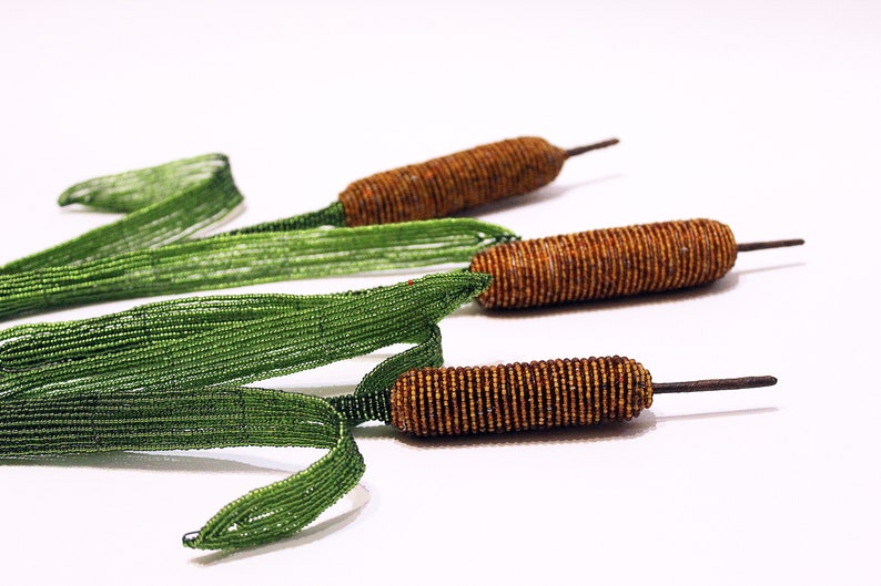 Set of 3 Reeds Reeds Stalks Reeds French Beaded Flower - Etsy