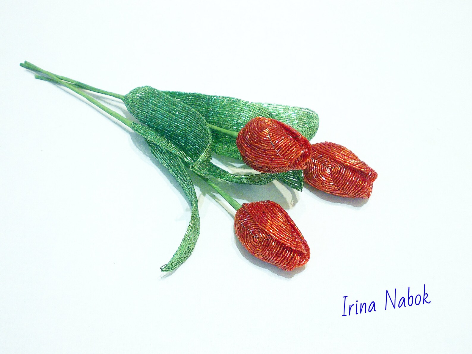 Bouquet of Tulips, Set of 3 Tulips, Beaded Tulip, Tulips From Beads ...