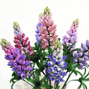 Lupins, Decorative Flowers, Beaded Flowers, Beaded Bouquet, Lupins ...