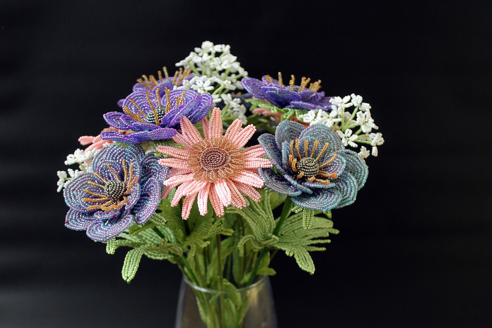 Beaded Flowers Beaded Bouquet French Beaded Flower Beaded - Etsy