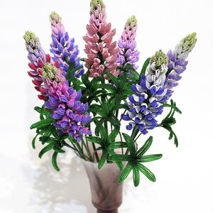 Lupins, Decorative Flowers, Beaded Flowers, Beaded Bouquet, Lupins ...