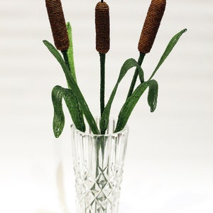 Set of 3 Reeds, Reeds Stalks, Reeds, French Beaded Flower, Beaded ...