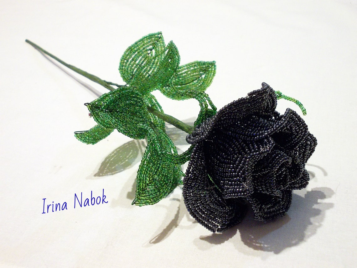 Beaded Flowers Rose From Beadsbeaded Rose an Artificial - Etsy