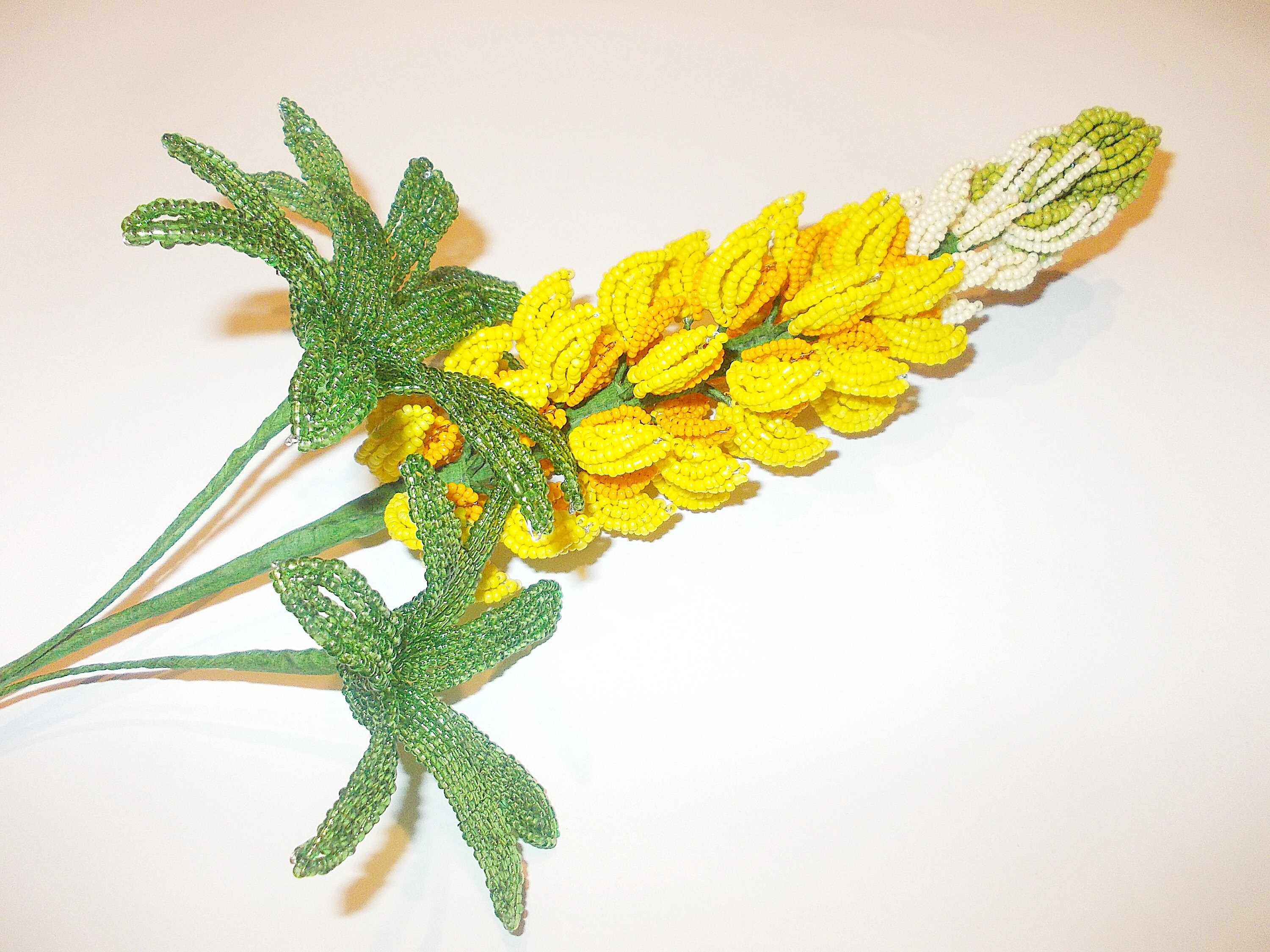 Set of 3 Lupins Lupine From Beads Flowers From Beads Beaded - Etsy