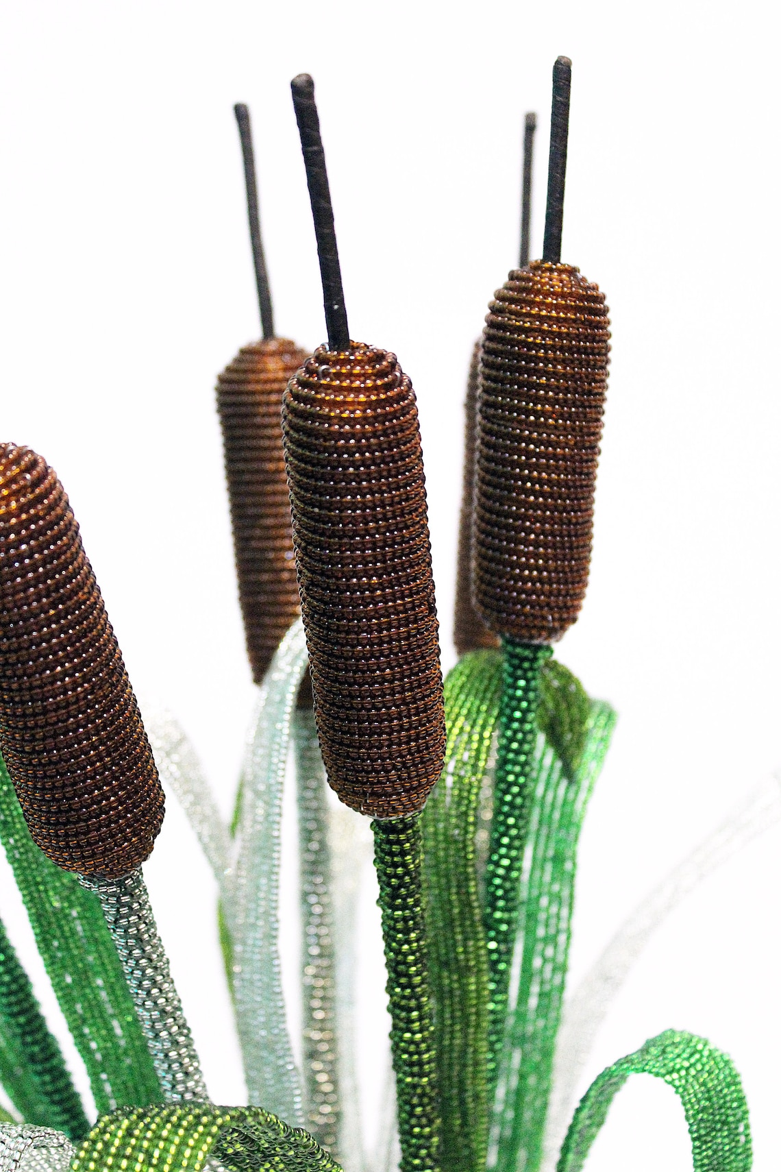 Beaded Cattail Reed Cattail Beaded Reed Beaded Flowers | Etsy