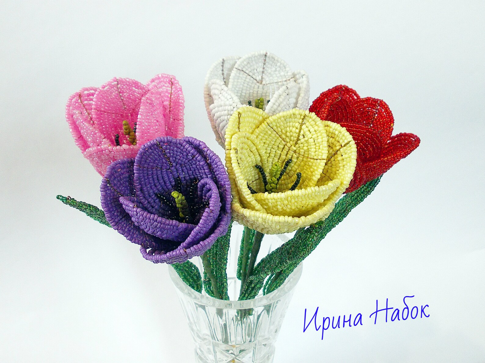 Tulips From Beads. Beaded Flowers Garden Flowers - Etsy