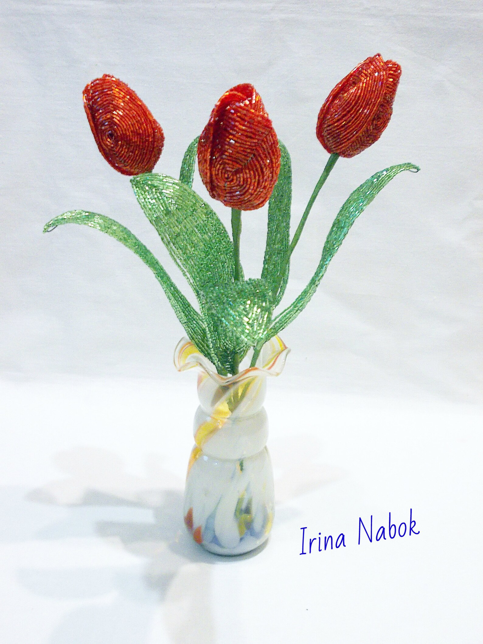 Bouquet of Tulips, Set of 3 Tulips, Beaded Tulip, Tulips From Beads ...