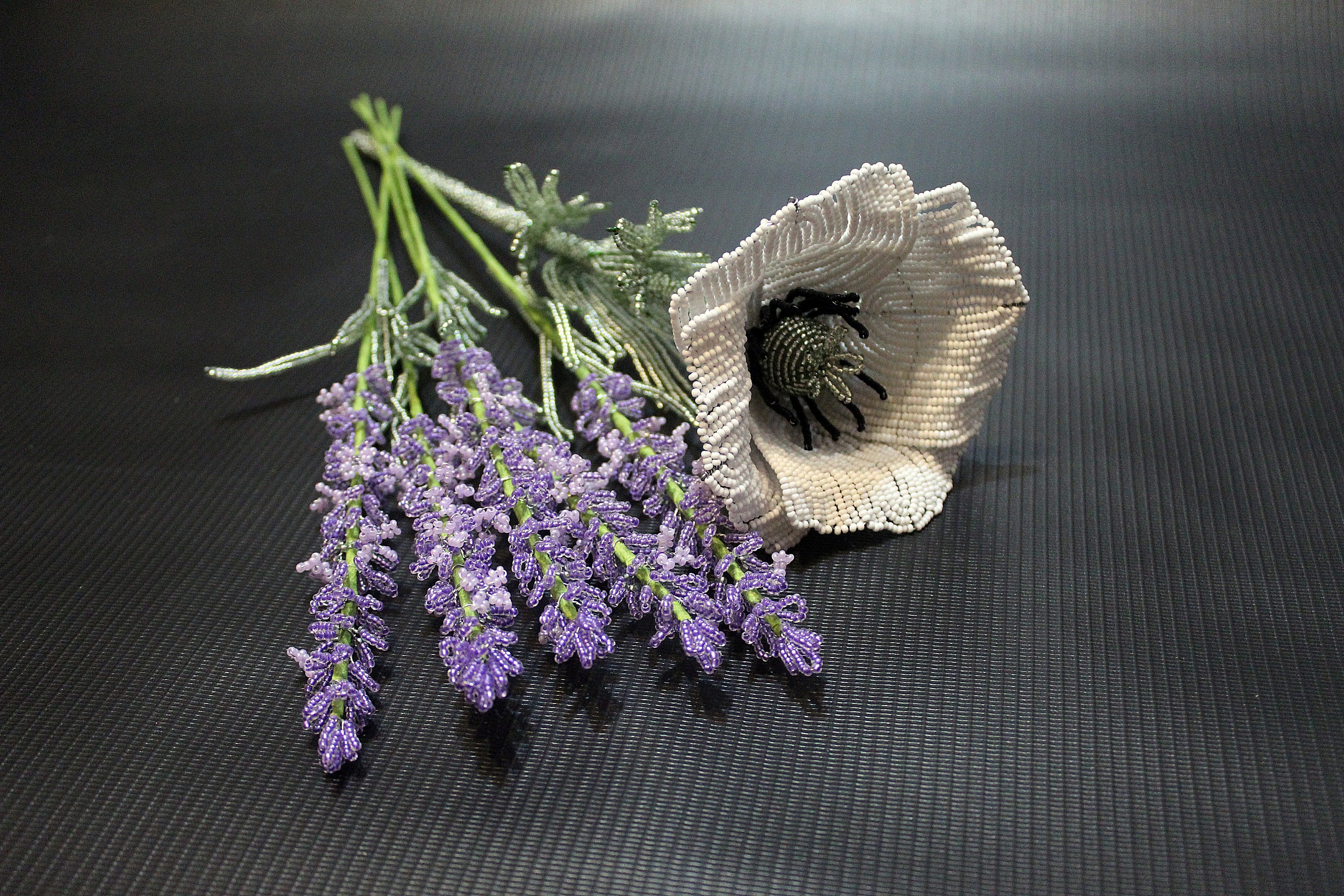 Lavender Poppy Bouquet Lavender Stems Poppy Stalk Set of 7 | Etsy