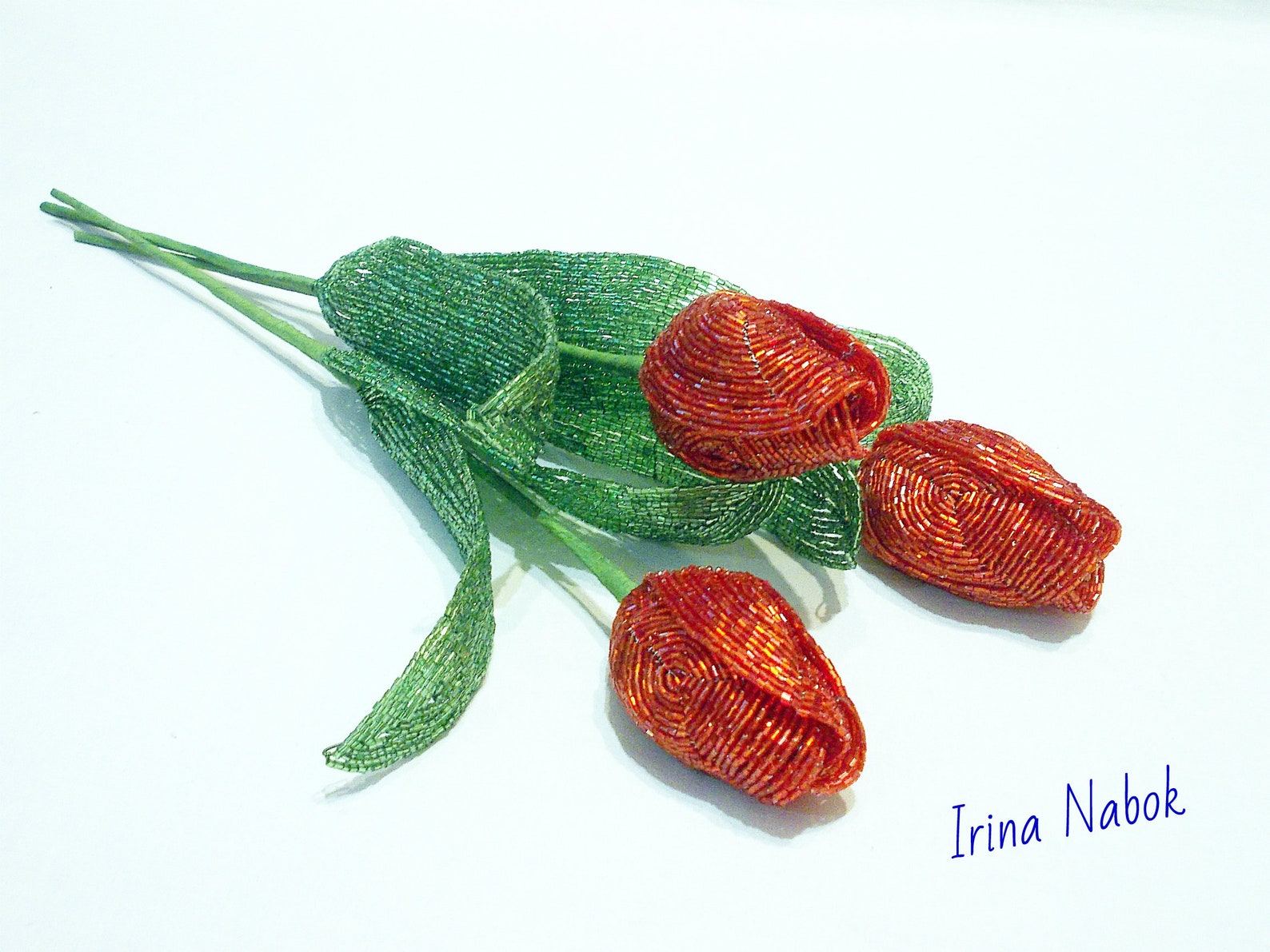 Bouquet of Tulips, Set of 3 Tulips, Beaded Tulip, Tulips From Beads ...