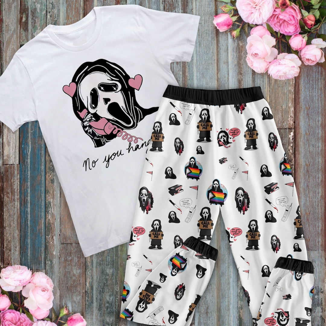 No Hang up Ghost Face Halloween Pjs Ghost Face Pajamas PNG - Etsy Australia