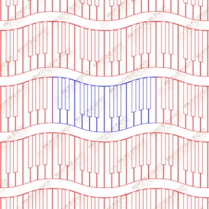 Wavy Piano Keys Continuous Line, Edge to Edge Pantograph for Quilting ...