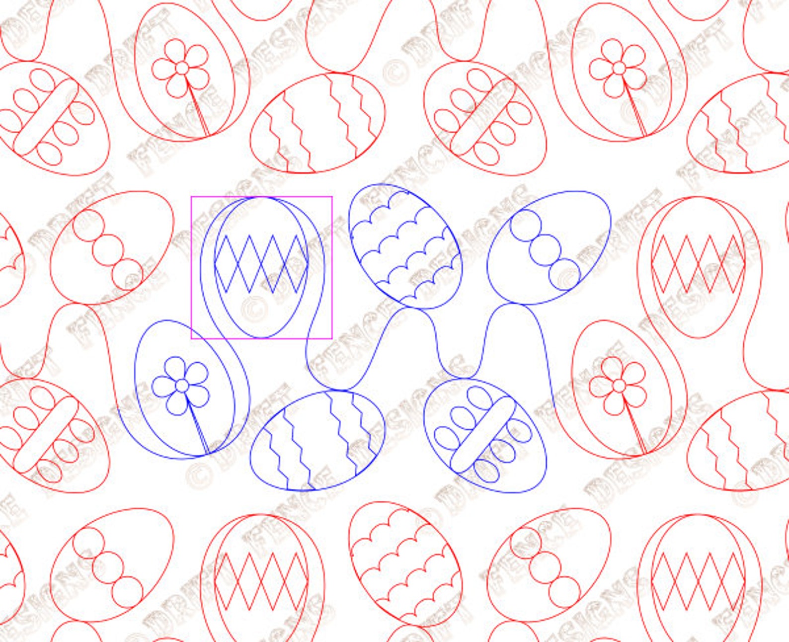 Easter Egg Roll Continuous Line Edge to Edge Pantograph for - Etsy