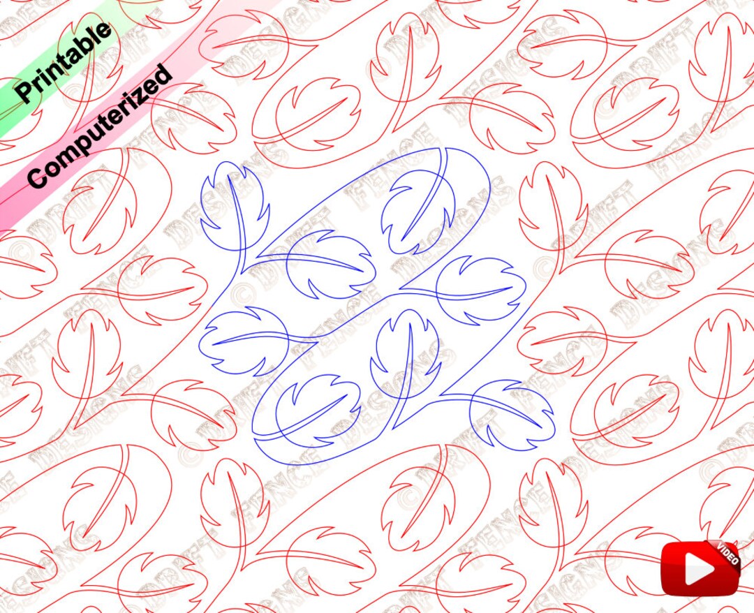 Tropical Vine Continous Line, Edge to Edge Pantograph for Quilting. - Etsy