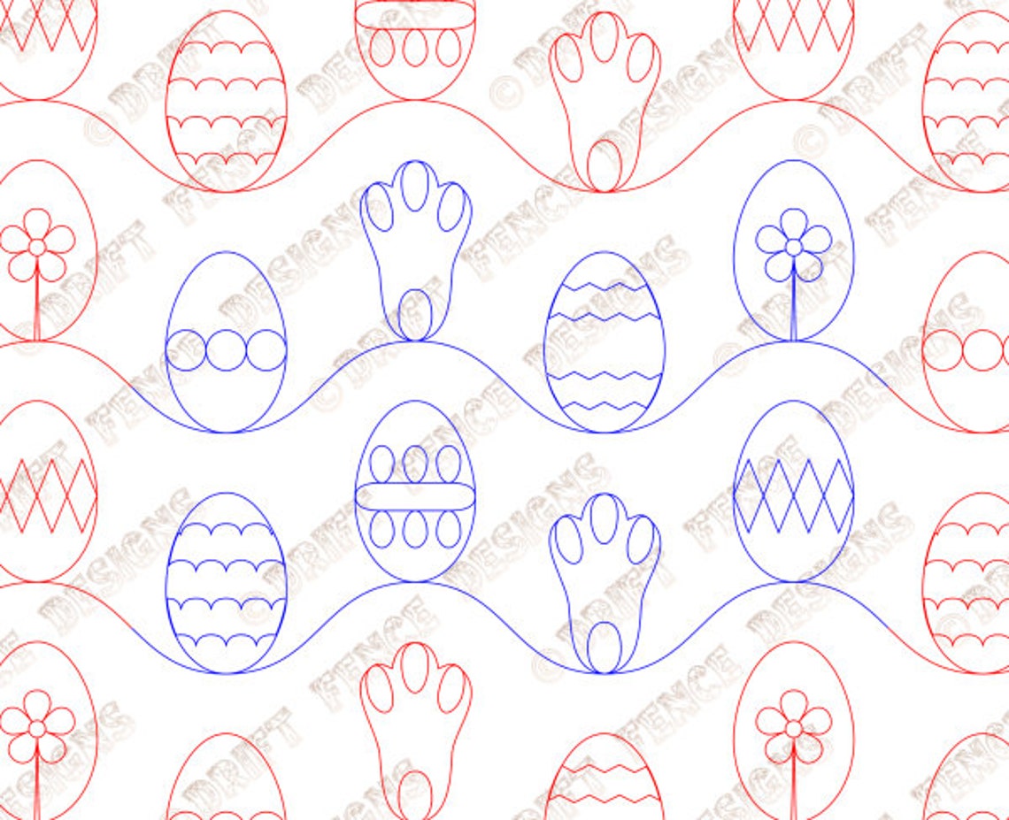 Easter Wave. A Continuous Line Edge to Edge Pantograph for | Etsy