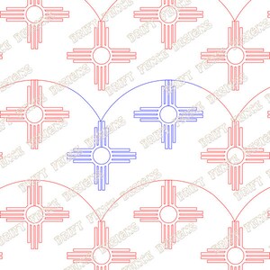 Zia Sun Symbol Continuous Line, Edge to Edge Pantograph for Quilting ...
