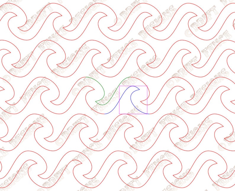 Ocean Waves in a Continuous Line, Edge to Edge Pantograph for Longarm ...