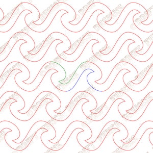 Ocean Waves in a Continuous Line, Edge to Edge Pantograph for Longarm ...