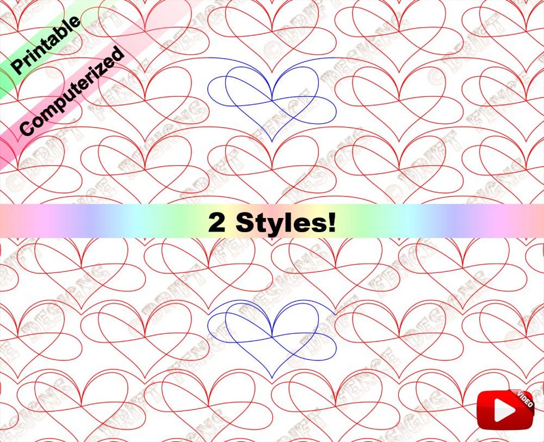 Infinity Hearts Collection of Continuous Line, Edge to Edge Pantographs ...