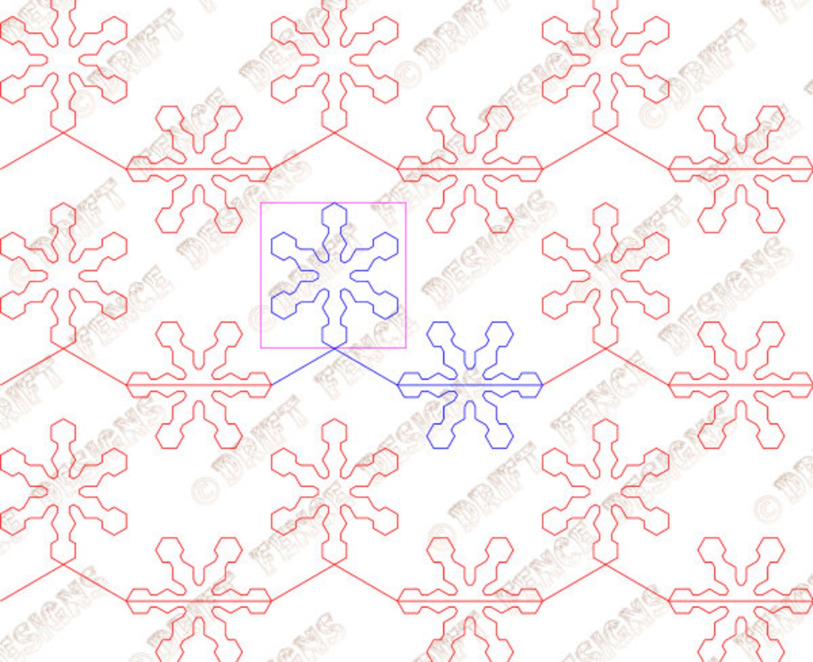 Snowflakes. Continuous Line, Edge to Edge Pantographs for Quilting. 3 ...