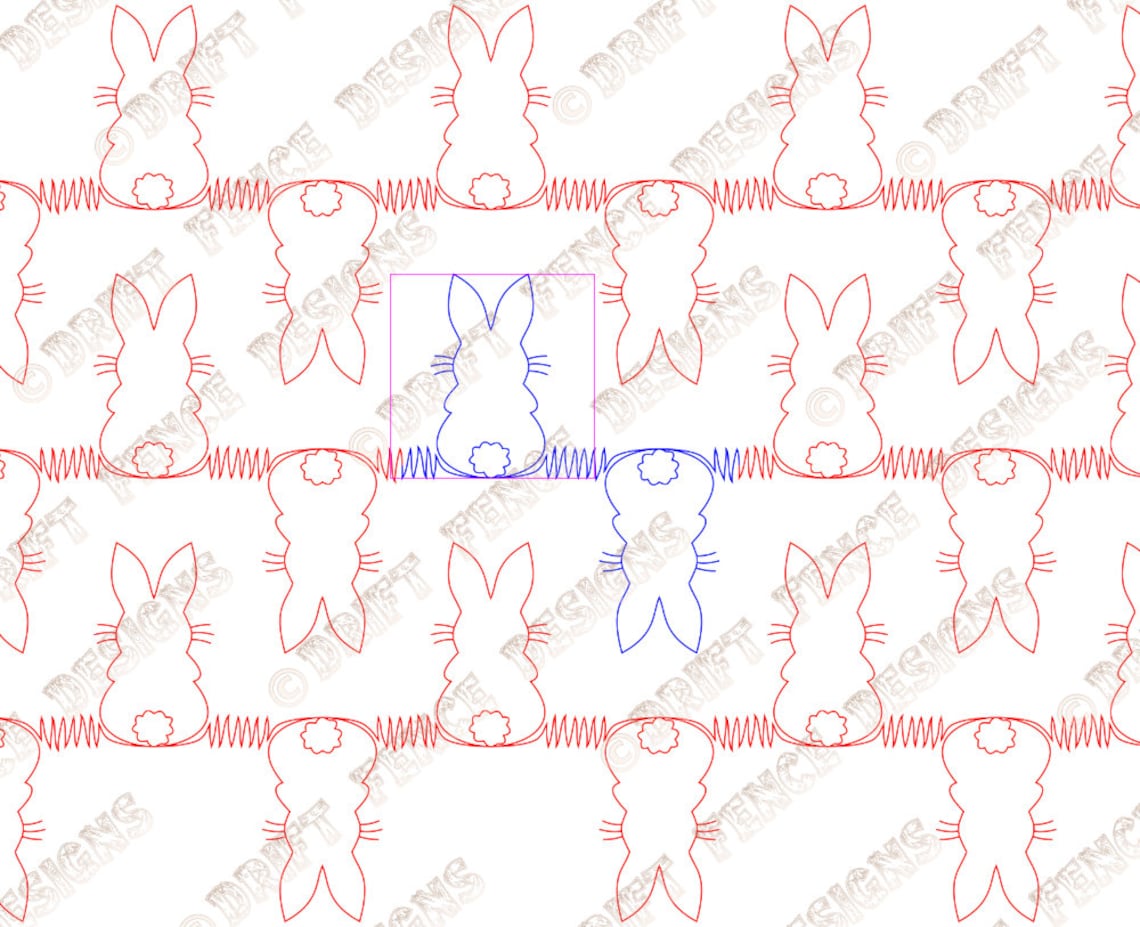 Bunny Tails. A Continuous Line of Rabbits in Grass for an Edge - Etsy