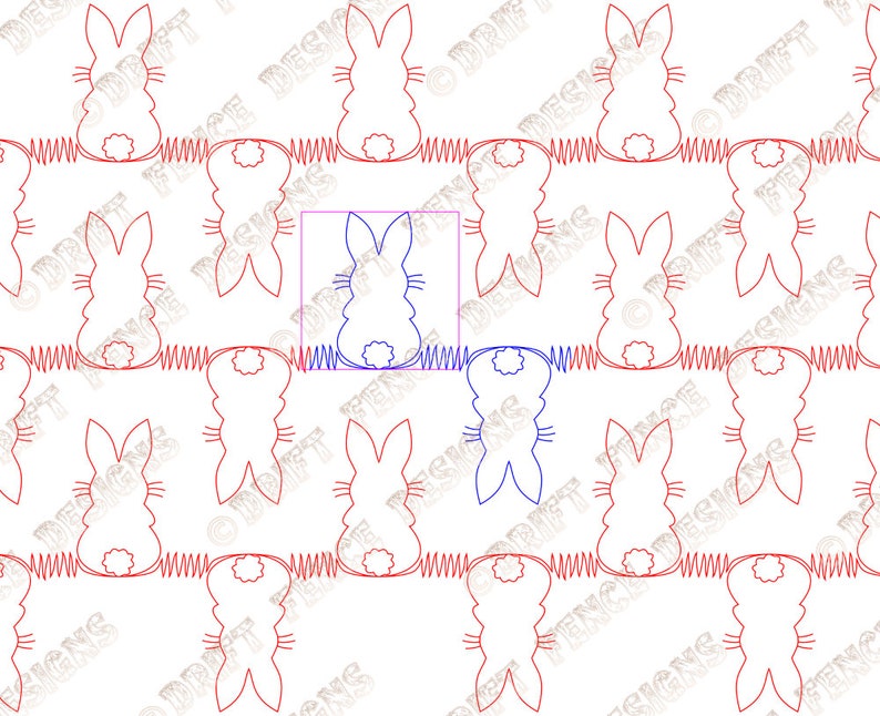 Bunny Tails. A Continuous Line of Rabbits in Grass for an Edge - Etsy