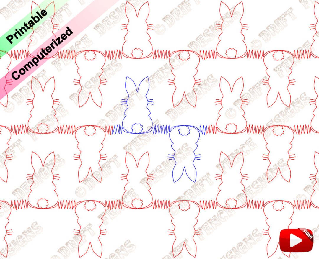 Bunny Tails. A Continuous Line of Rabbits in Grass for an Edge to Edge ...