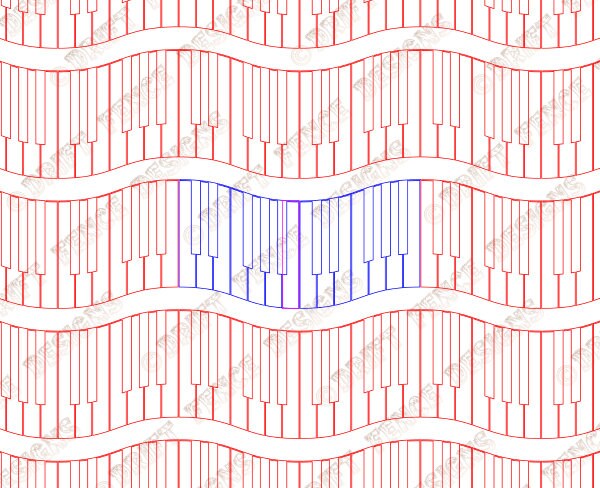 Wavy Piano Keys Continuous Line Edge to Edge Pantograph for - Etsy