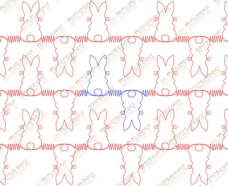 Bunny Tails. A Continuous Line of Rabbits in Grass for an Edge - Etsy