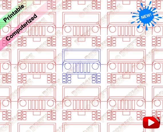 Four Wheel Grill Continuous Line Edge to Edge Pantograph for - Etsy