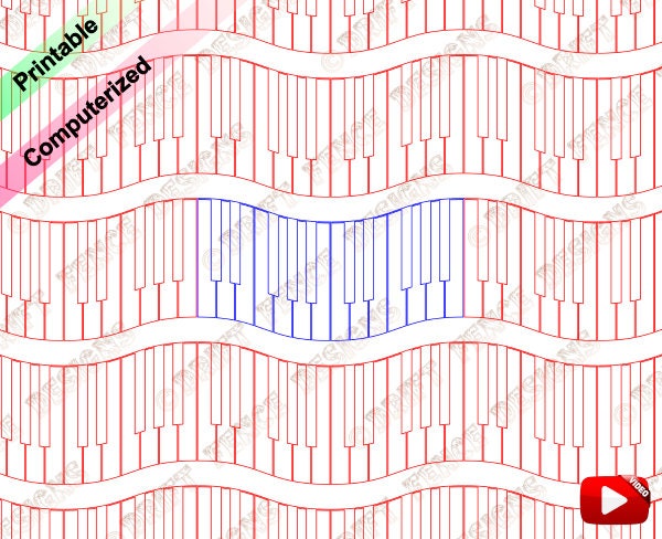 Wavy Piano Keys Continuous Line Edge to Edge Pantograph for - Etsy