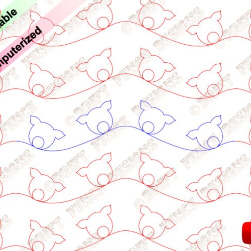 Mouse Ears Continuous Line Edge to Edge Pantograph for - Etsy