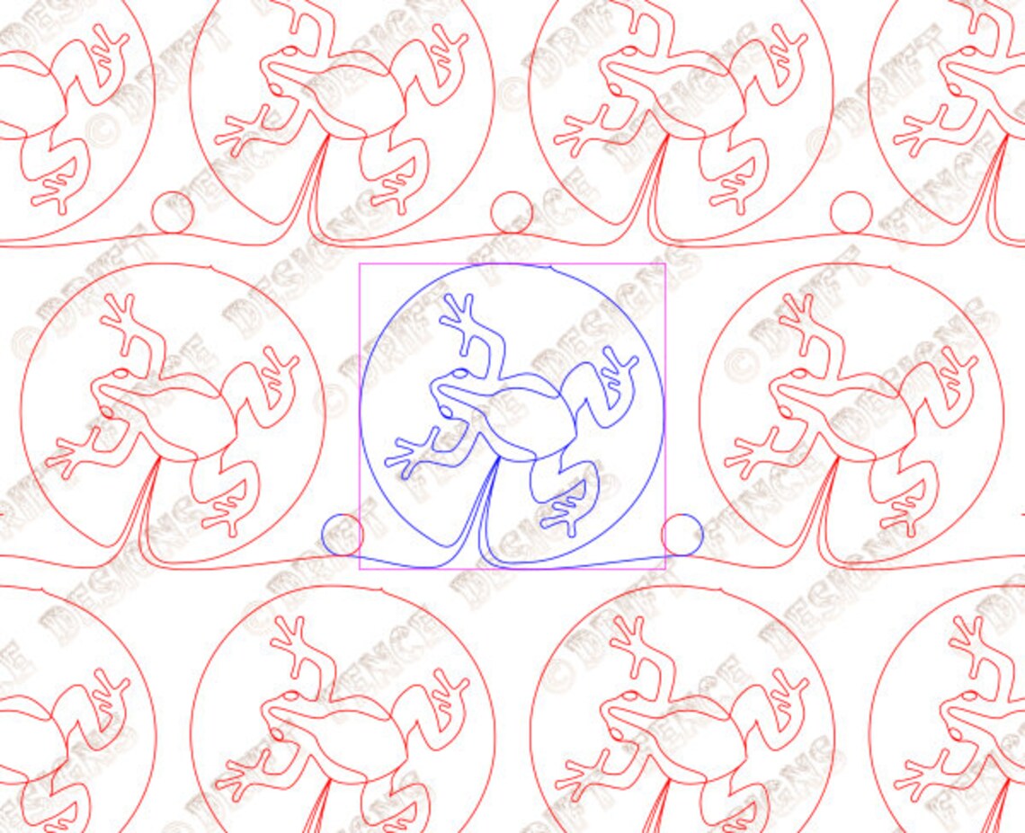 Frog on Lilypad Continuous Line, Edge to Edge Pantograph for Quilting ...