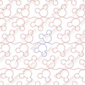 Mouse Ears Continuous Line, Edge to Edge Pantograph for Quilting. - Etsy