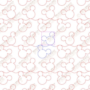 Mouse Ears Continuous Line, Edge to Edge Pantograph for Quilting. - Etsy