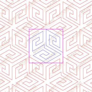 3D Greek Meander Continuous Line, Edge to Edge Pantograph for Quilting ...