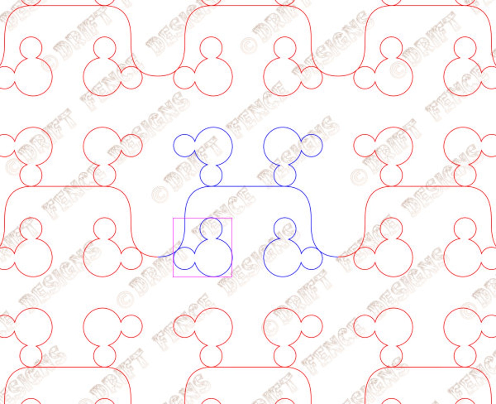 Mouse Ears Quartet Continuous Line Edge to Edge Pantograph - Etsy