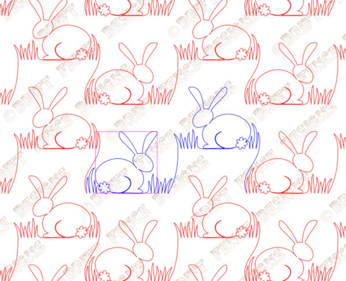 Cottontail Bunnies. Continuous Line of Rabbits in Grass for an - Etsy